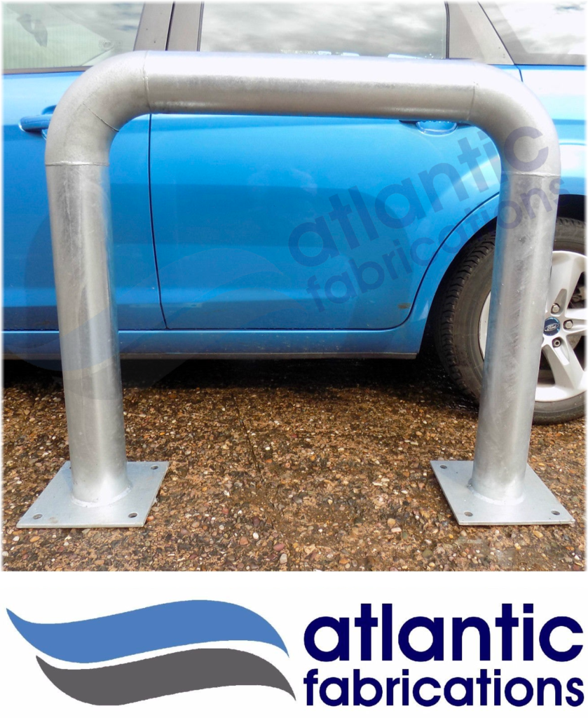 Galvanised Heavy Duty Steel Parking Barrier 114mm Diameter Bolt Down ...
